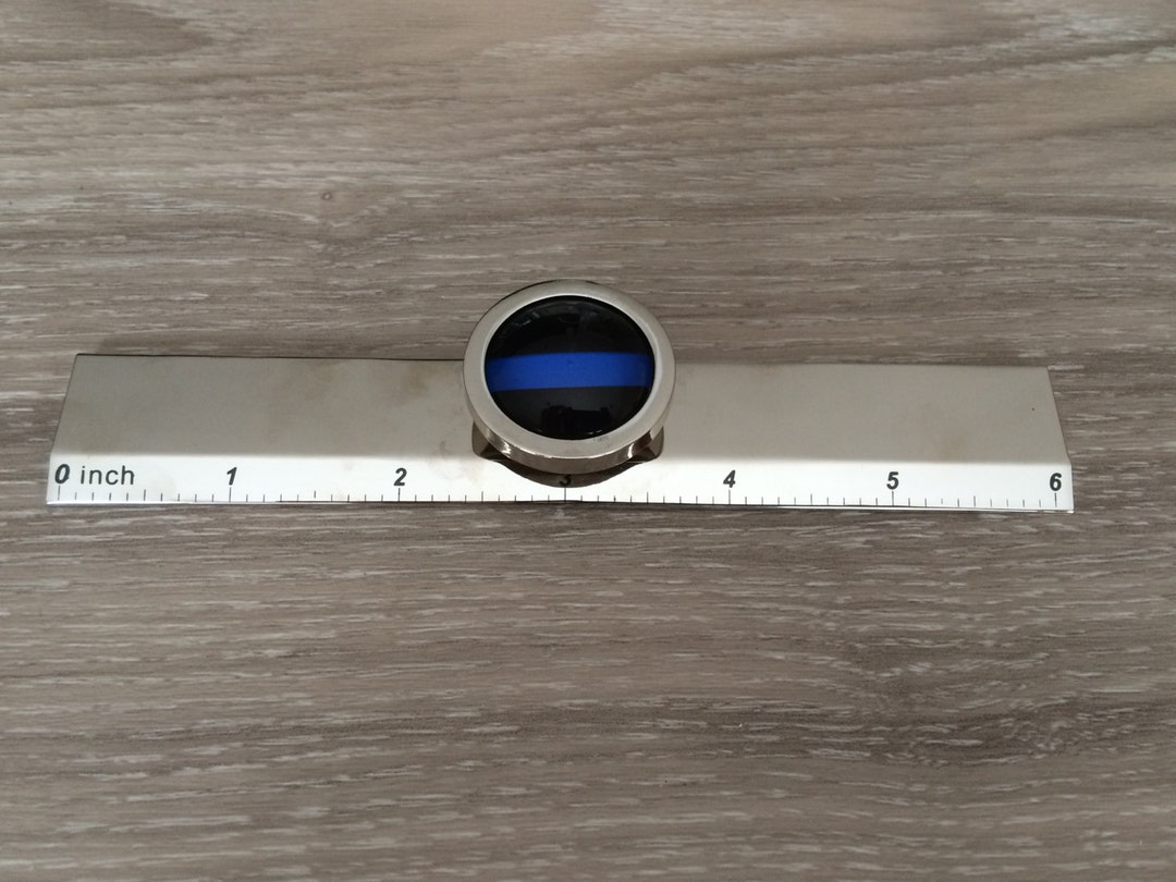 THIN BLUE LINE Executive Ruler / 6" Stainless Steel Desk Ruler / Gift ...