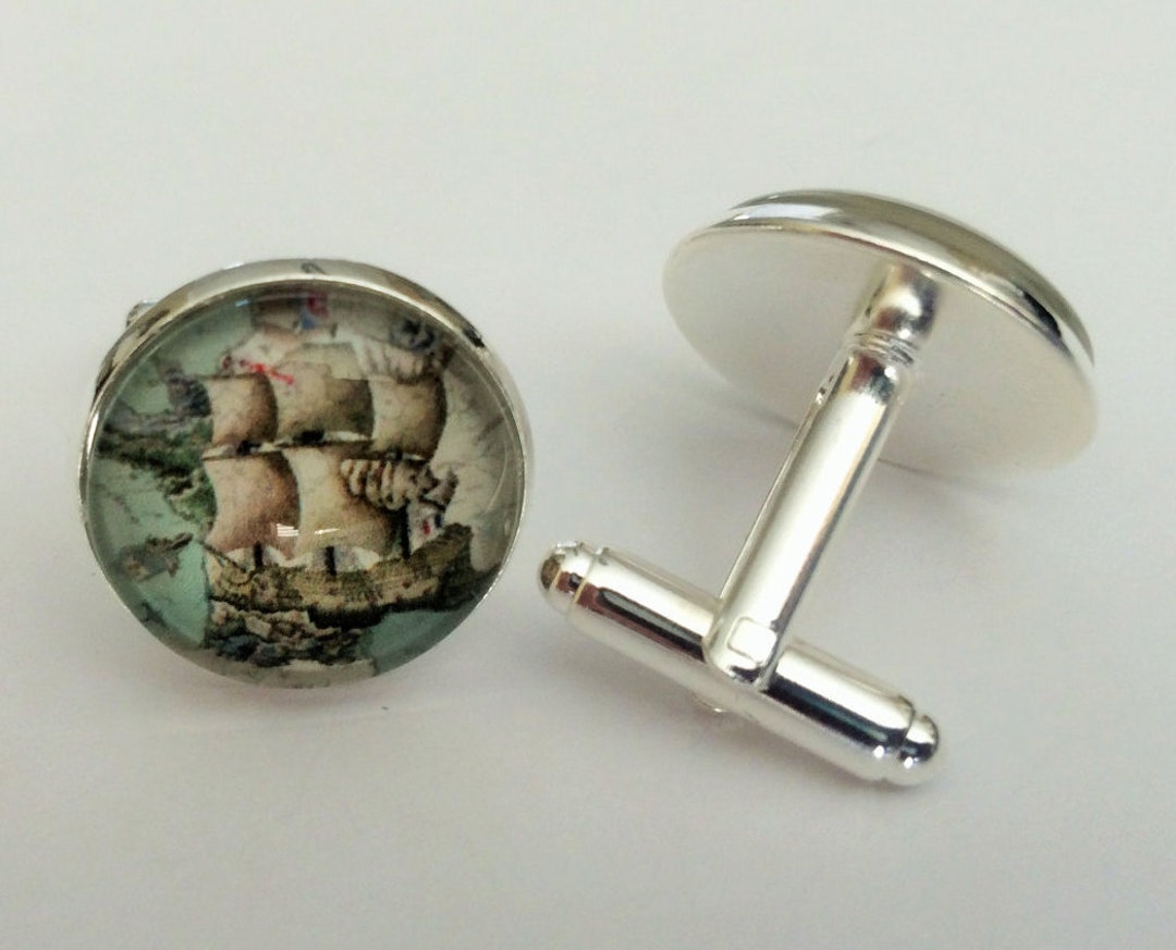 ANTIQUE SHIP Cufflinks / Boat Cuff Links / Gift for Him / Groomsmen ...