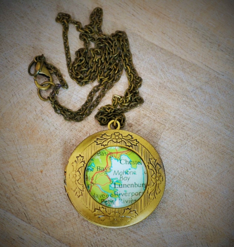 Personalized MAP LOCKET Necklace / Unique Gift / You Pick the Location ...