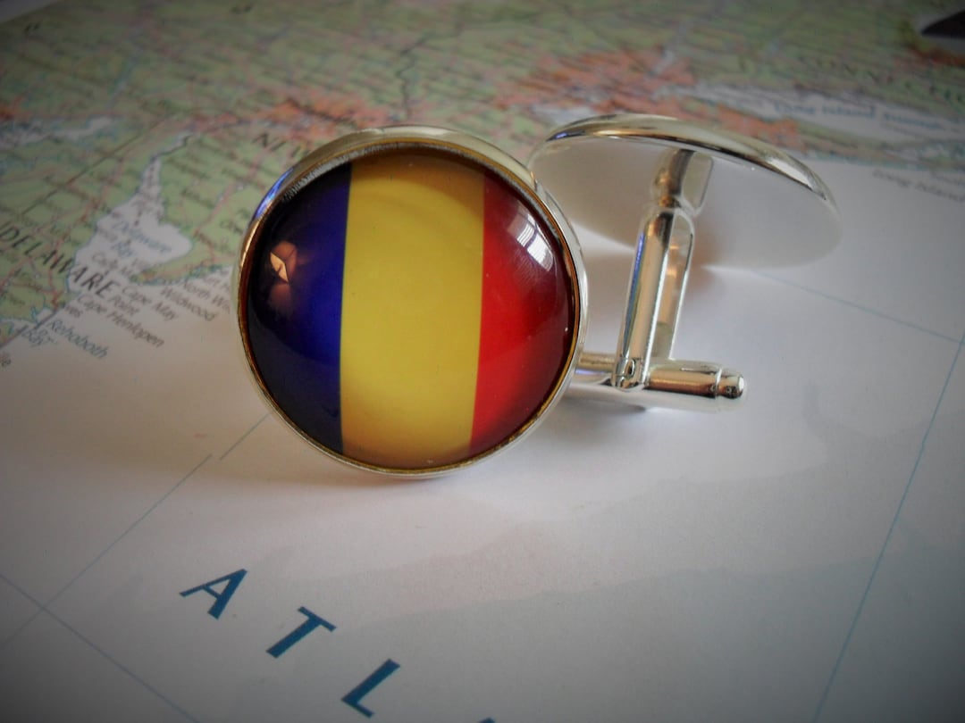 ROMANIAN FLAG Silver Cuff Links / Flag of Romania / Country / Groomsman ...