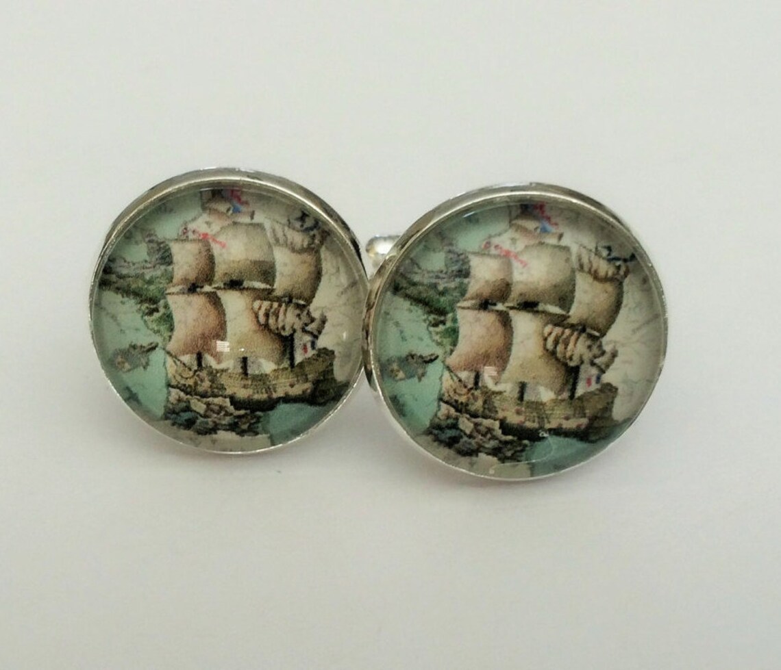 ANTIQUE SHIP Cufflinks / Boat cuff links / gift for him / | Etsy