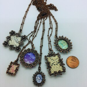 WEDDING DRESS Memory Pendant Necklace / Nostalgic Lace Necklace ...