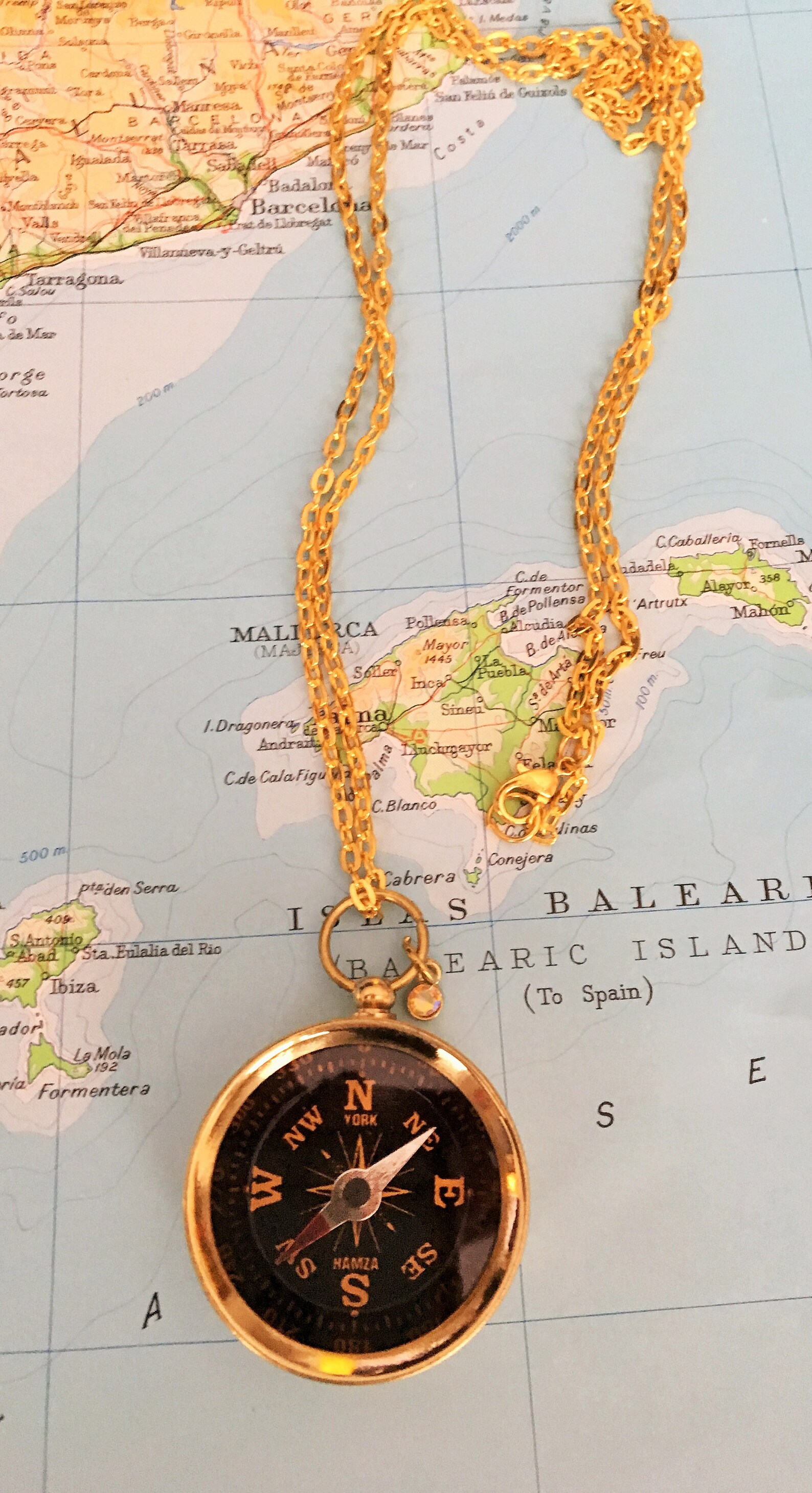 REAL WORKING COMPASS Necklace / Gift for Traveler Hiker / Wanderlust ...