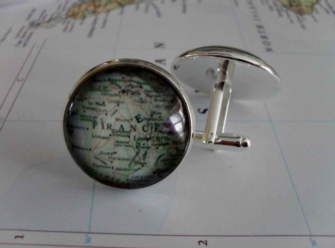 FRANCE Map Silver CUFFLINKS / France Map Cuff Links / Father's Day ...