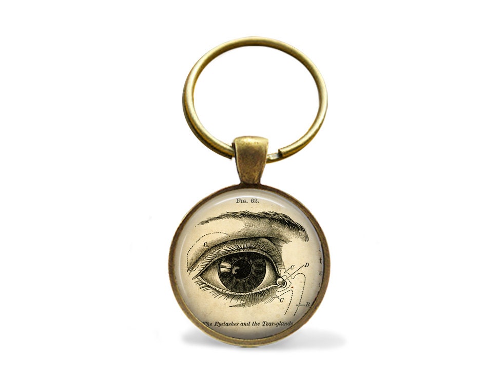 THE EYE KEYCHAIN / Vintage Anatomy Keychain / Human Eye Key Ring / Gift ...