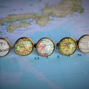 Custom MAP RING / Adjustable / You Pick the Location / Any City ...