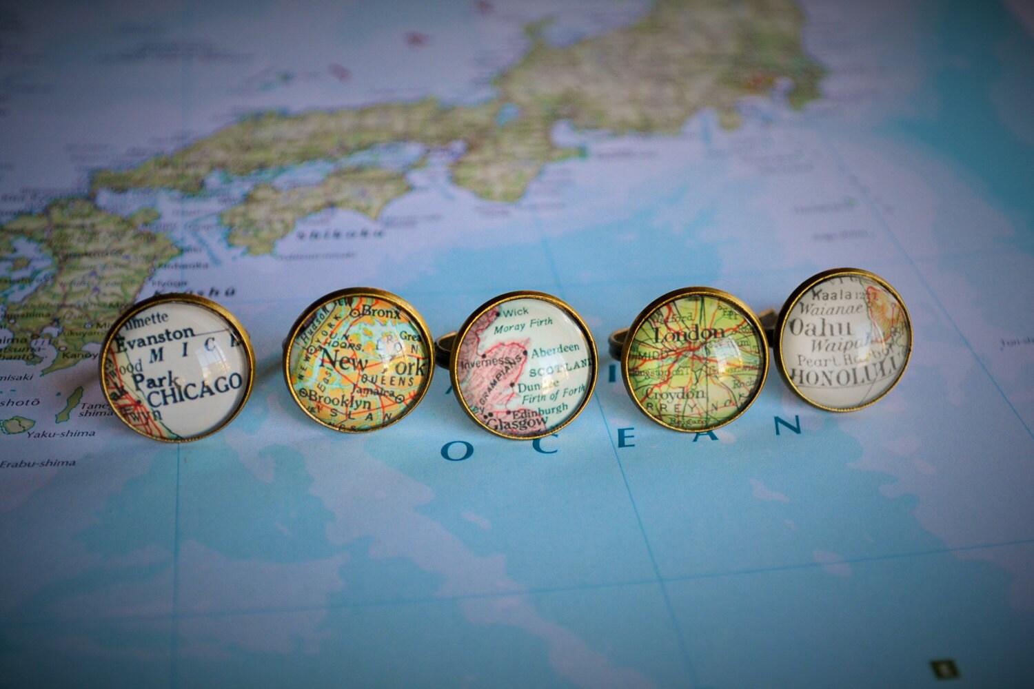 Custom MAP RING / Adjustable / You Pick the Location / Any - Etsy