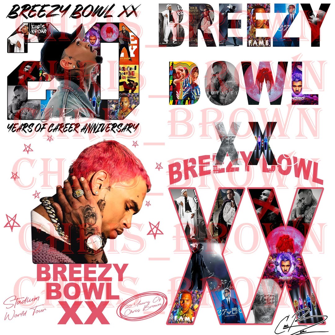 4+ Chris Brown Breezy Bowl XX Tour 2025 Png Bundle, Breezy Bowl Png, Ch ...