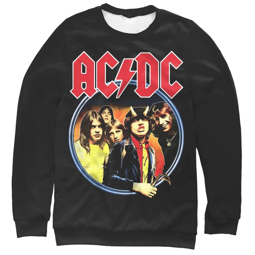 ACDC Back in Black Rock and Roll Music Hoodie Acdc Back in - Etsy
