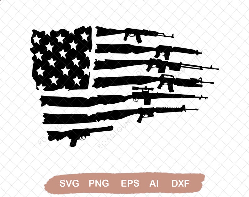 American Gun Flag Svg Rifle Flag Svg Guns Svg 2nd Amendment - Etsy