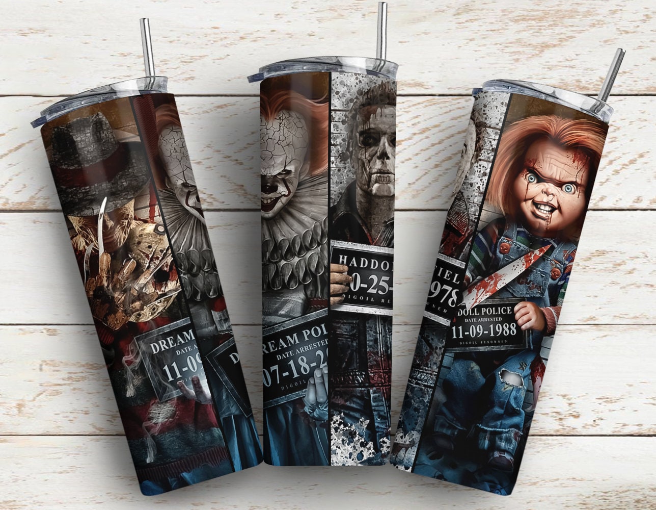 Horror Characters Prison Mugshot Tumbler Png Sublimation - Etsy