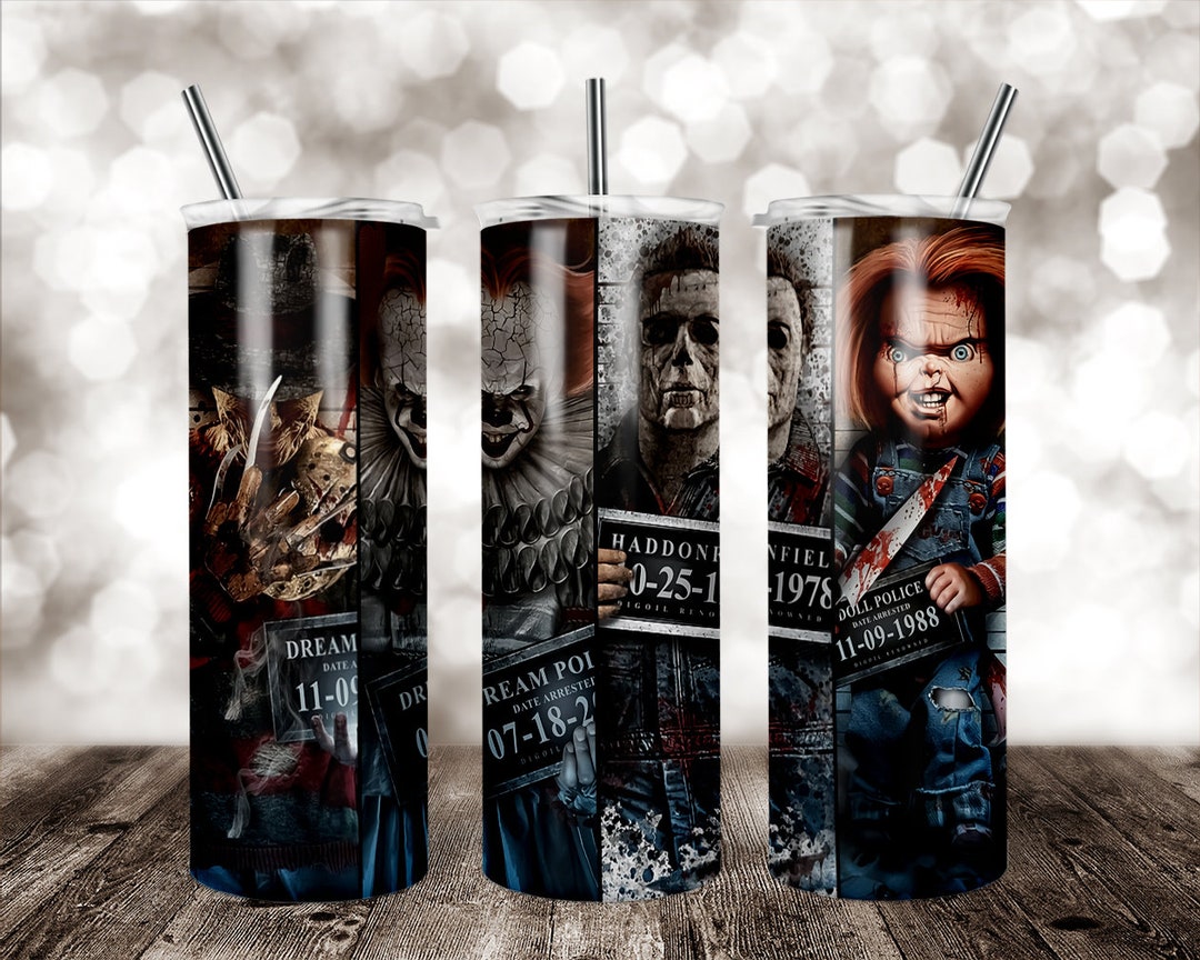 Horror Characters Prison Mugshot Tumbler Png Sublimation - Etsy