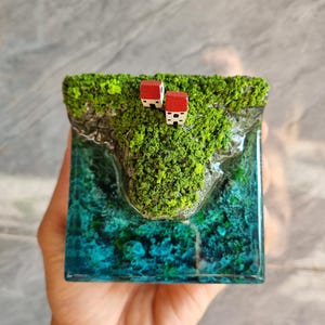 Miniature Model of House on Island, Diorama Resin, Paperweight Model ...