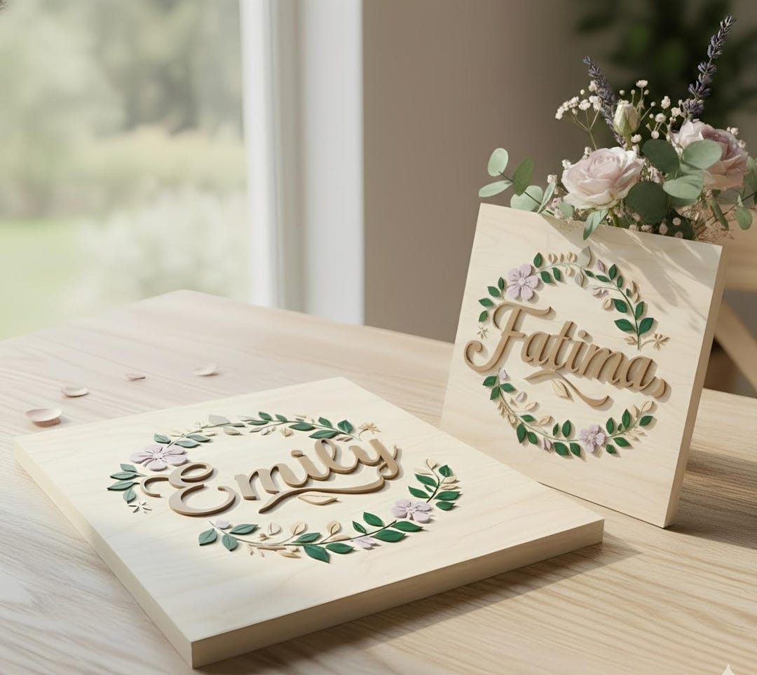 Personalized Floral 3D Name Sign for Nursery,custom Wedding Name Sign ...