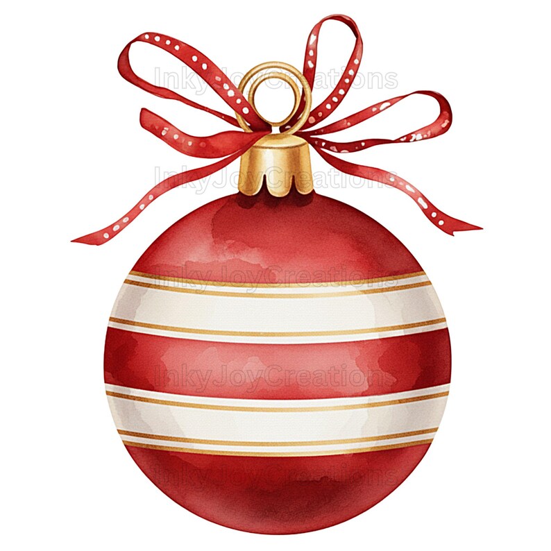 Red Christmas Bauble Clipart | Vintage Ornament (digital Download ...