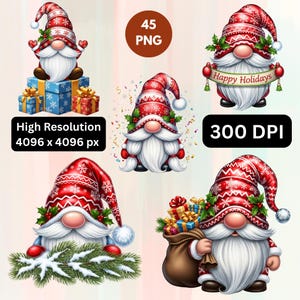 Watercolor Christmas Gnomes PNG Clipart Bundle | Transparent Pngs, 300 ...