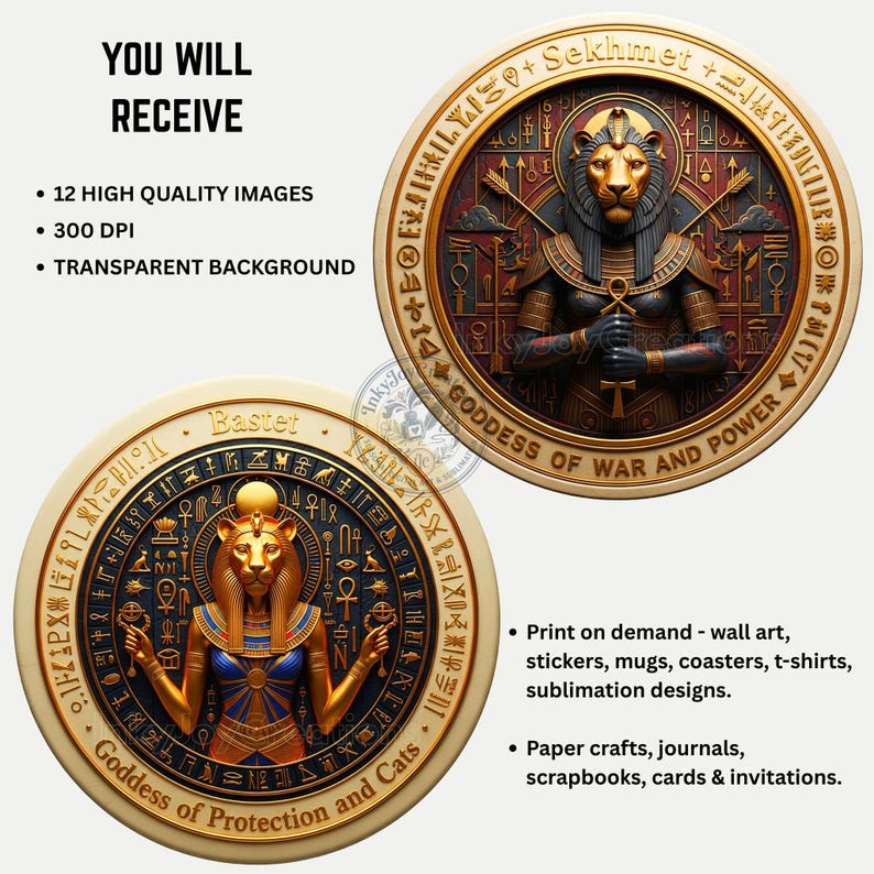 Egyptian Gods & Goddesses Mega Bundle – Sacred Circular Medallions ...