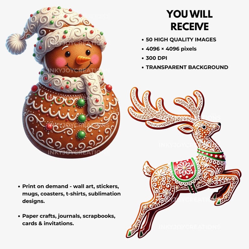 Gingerbread Christmas Mega Pack (50 Designs) – Luxury Festive Cookies ...