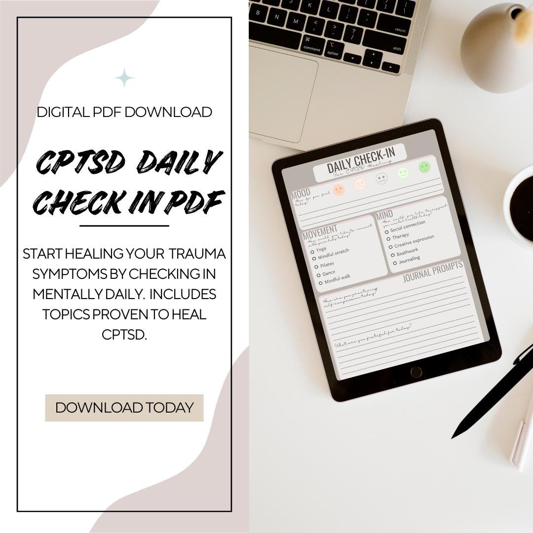 Daily Mental Health Check in One Pager for CPTSD Healing PDF - Etsy