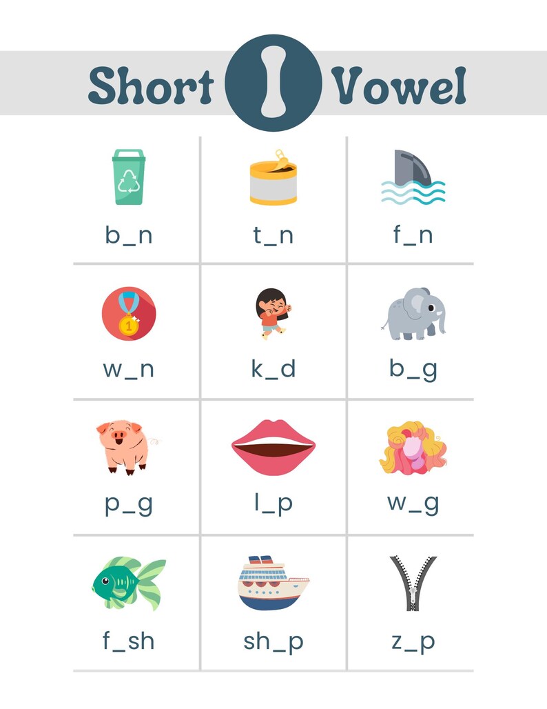 Short Vowel CVC Words: Phonics Worksheets - 6 Page Bundle (PDF) - Etsy