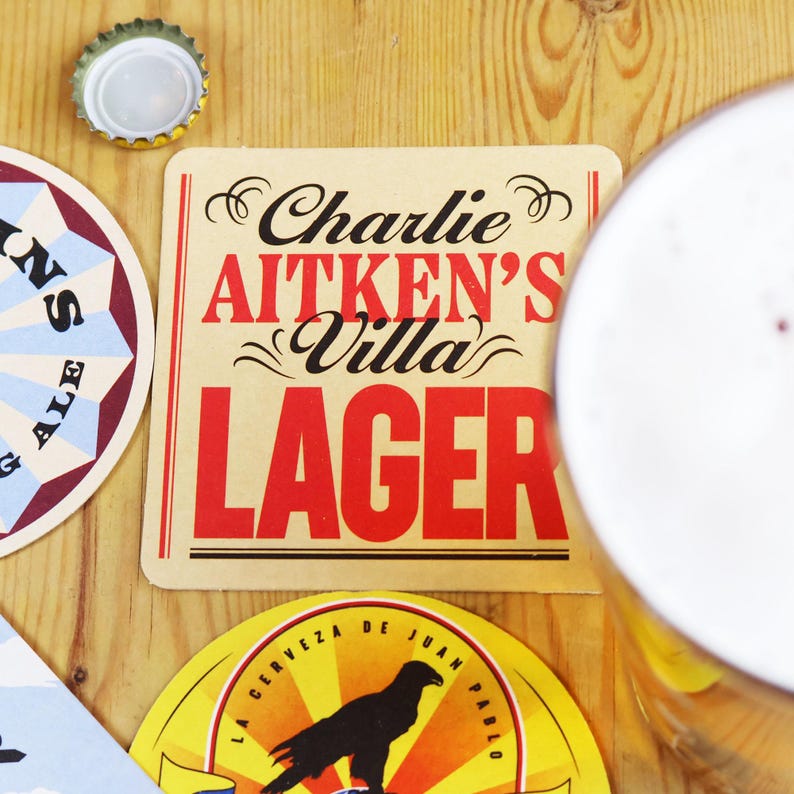 Aston Villa Beer Mats - 9 Double-sided Mats, 18 Designs - Football Fan ...