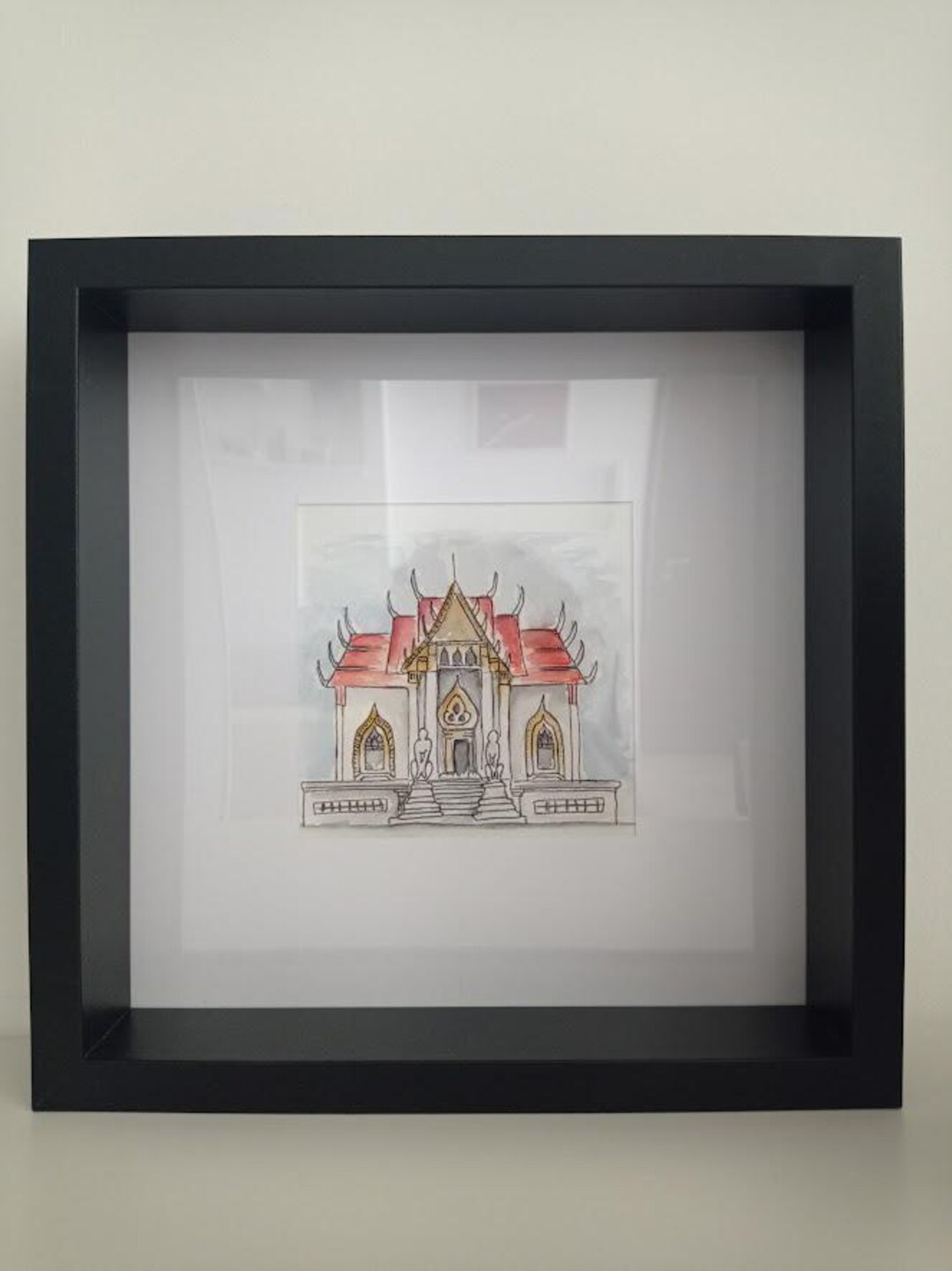 Thailand Watercolor Painting, Handmade, Frame Size 25cmx25cm, 13cmx13cm ...
