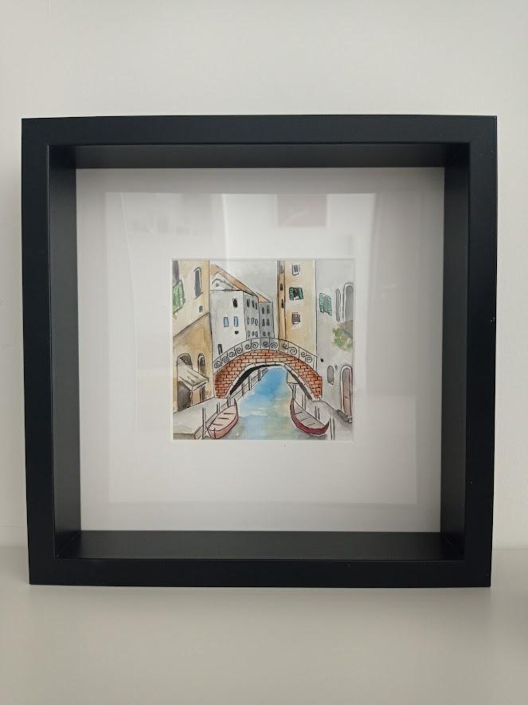 Watercolor Painting of Venice, Italy Handmade, Frame Size 25cmx25cm ...