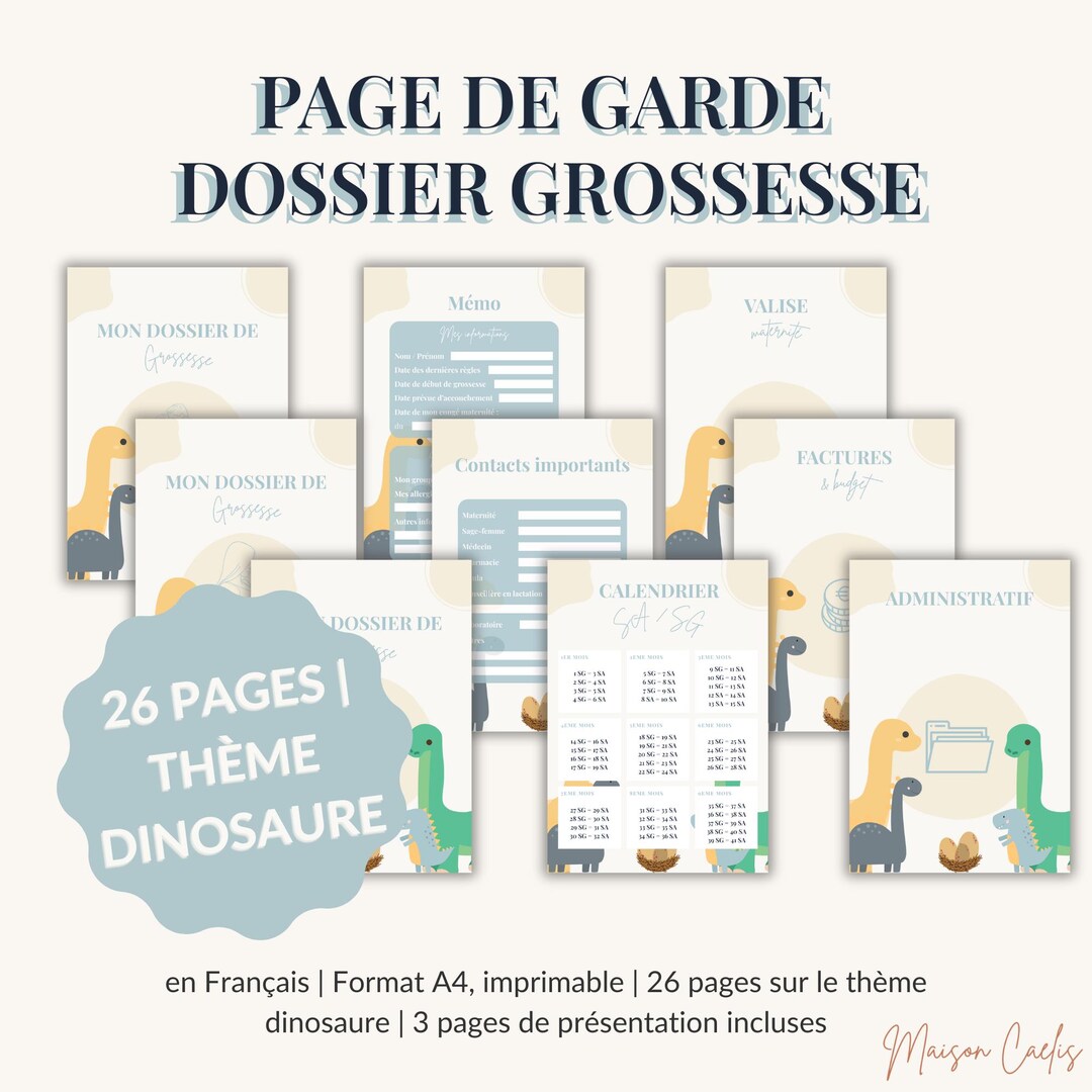 Printable Maternity Dividers With Dinosaur Design, 26 Pages, for ...