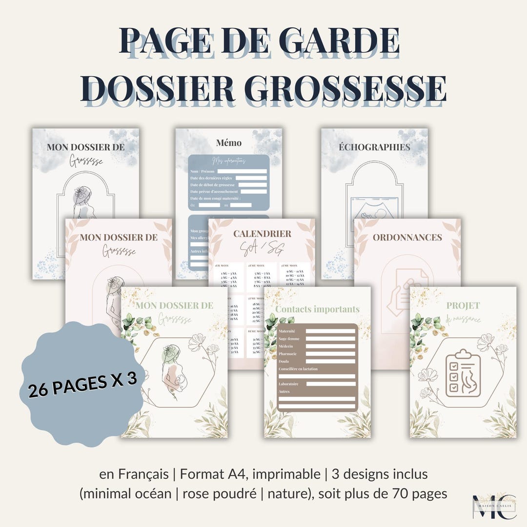 Maternity Folder Cover Pages PDF – 26 Printable Dividers | 3 Themes ...