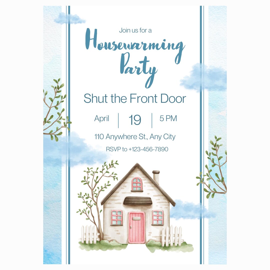 Shut the Front Door Invitation, Housewarming Party Invite, New Home ...