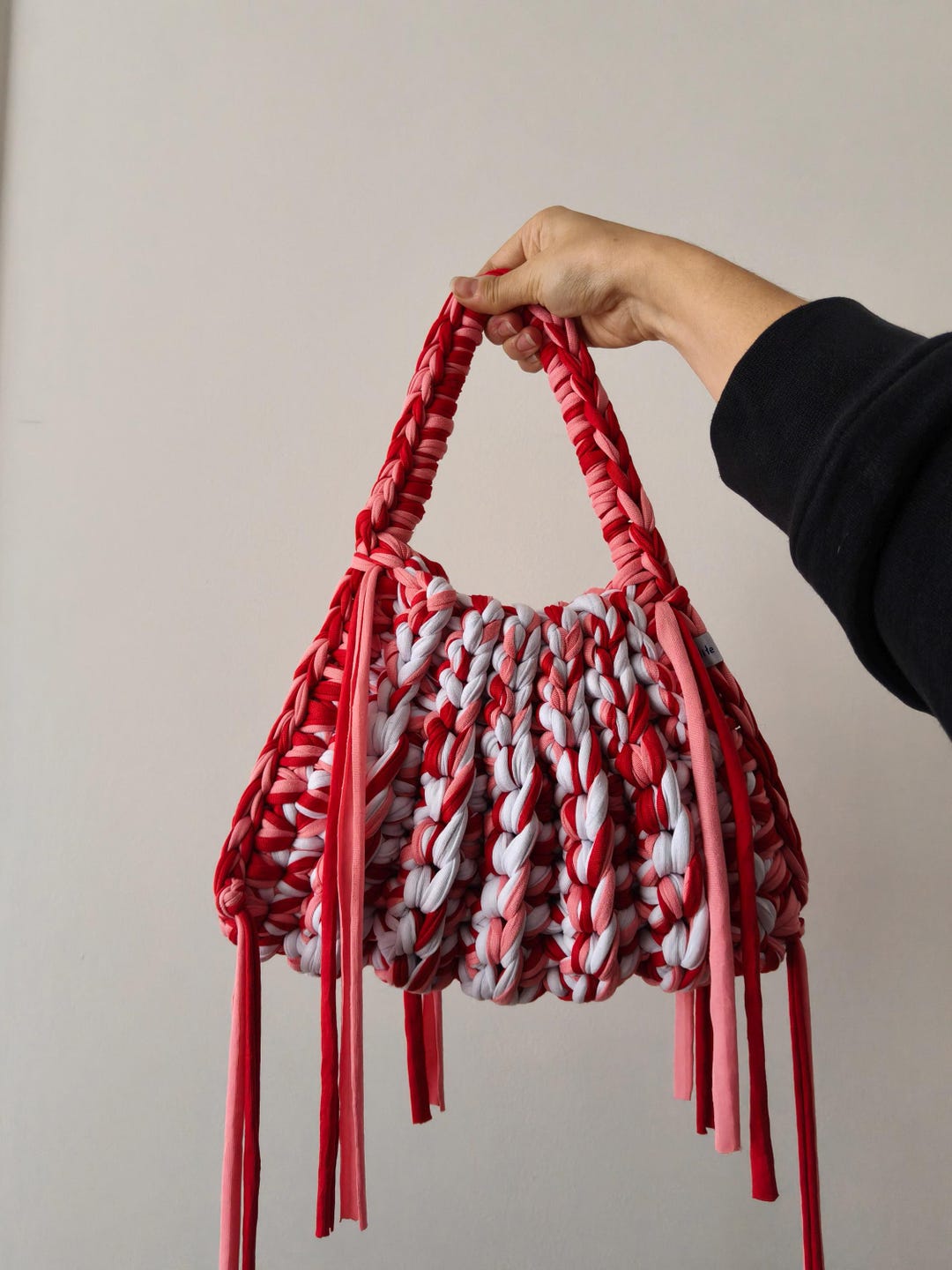 Mona Bag | Crochet Bag | Handmade Yarn T-shirt | Handbag | Personalized ...
