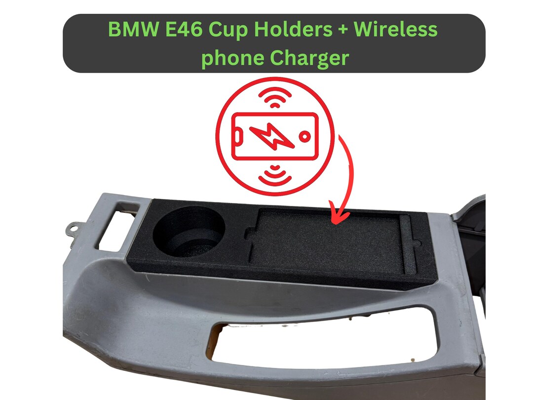 BMW E46 Cup Holder & Wireless Charger - Etsy