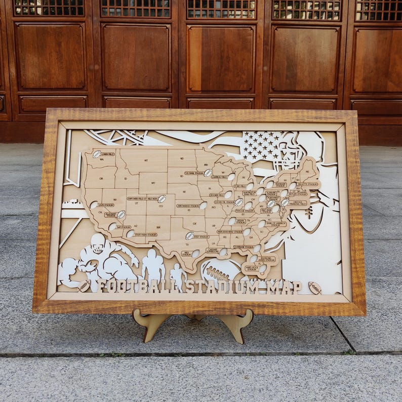 NFL Stadium Map, Football Stadium Travel Map, Football Stadium Bucket ...