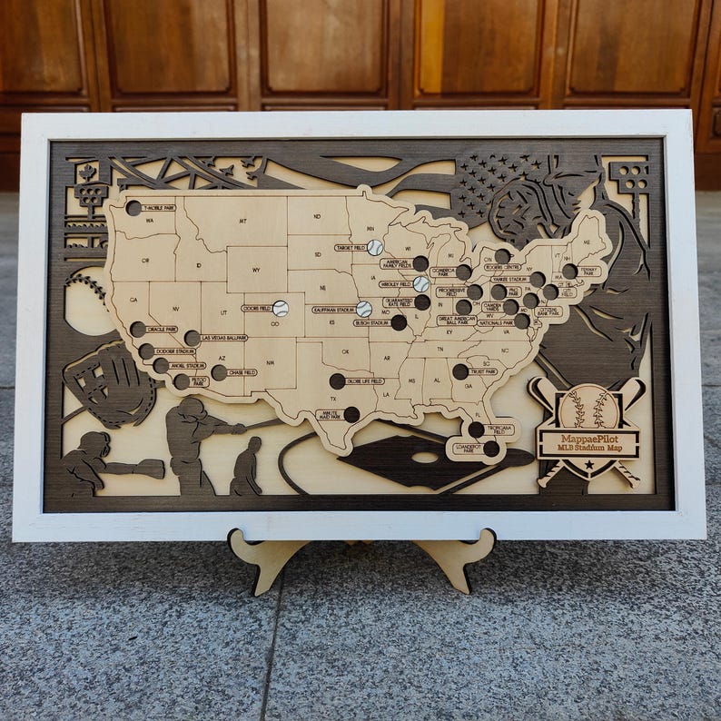 Stadium Travel Map, Baseball Stadium Map, MLB Stadium Map, Baseball ...
