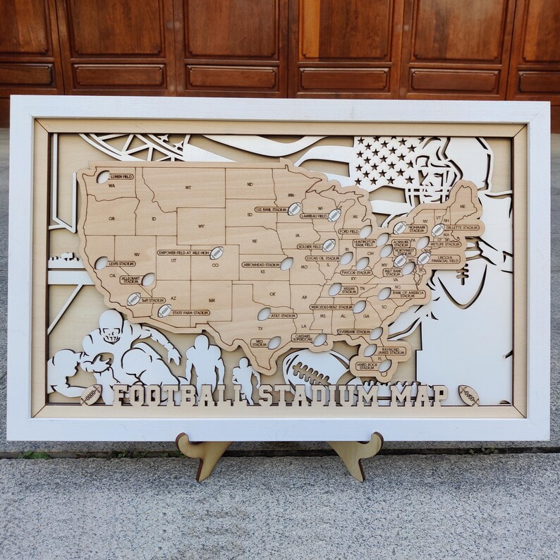 NFL Stadium Map, Football Stadium Travel Map, Football Stadium Bucket ...