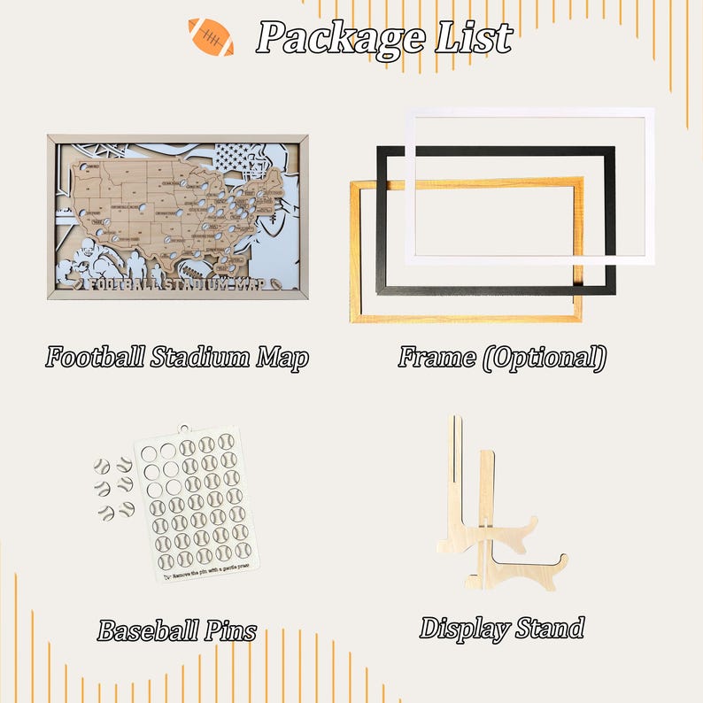 NFL Stadium Map, Football Stadium Travel Map, Football Stadium Bucket ...