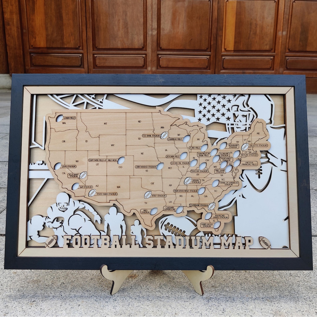 NFL Stadium Map, Football Stadium Travel Map, Football Stadium Bucket ...