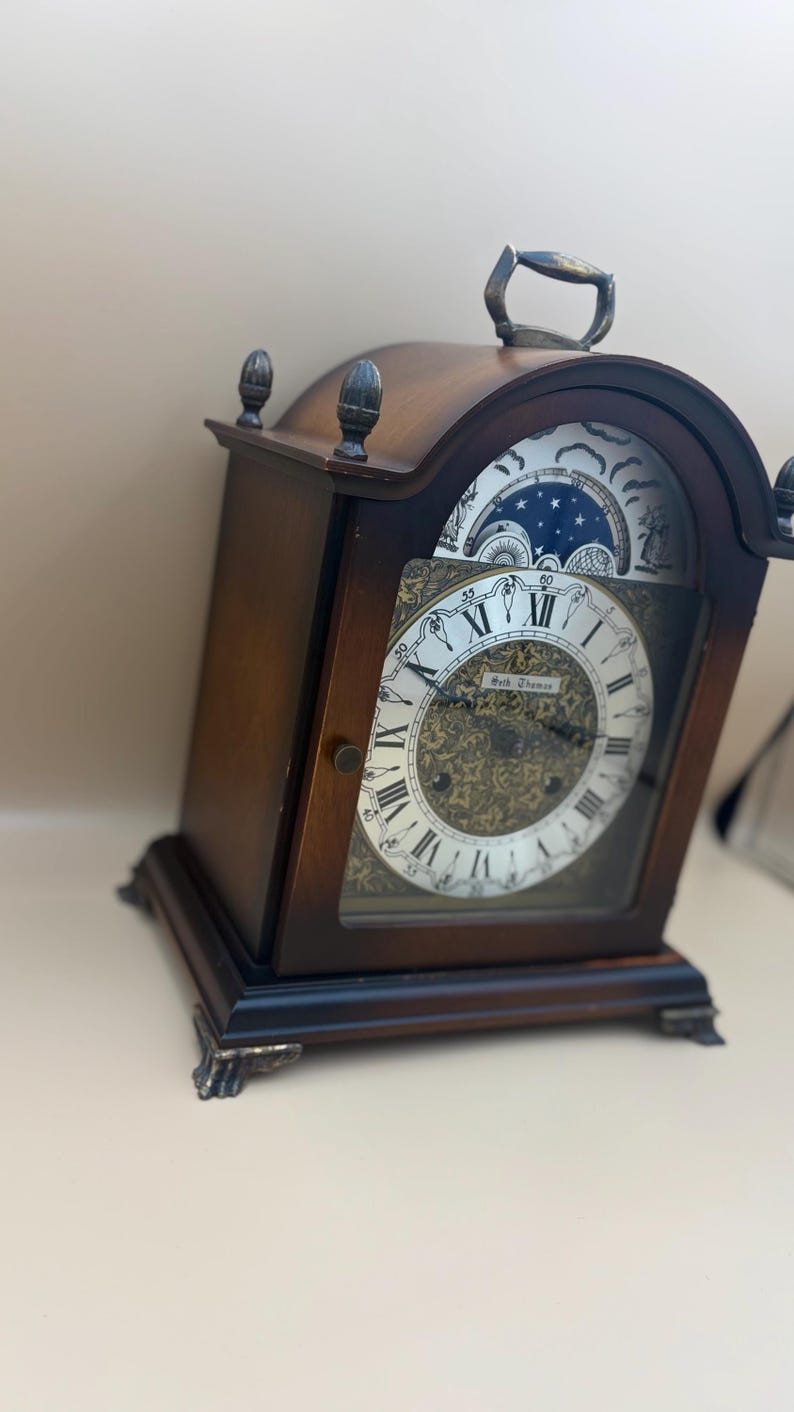 Vintage Seth Thomas Mantel Clock – Franz Hermle Bim Bam Chime Moon ...