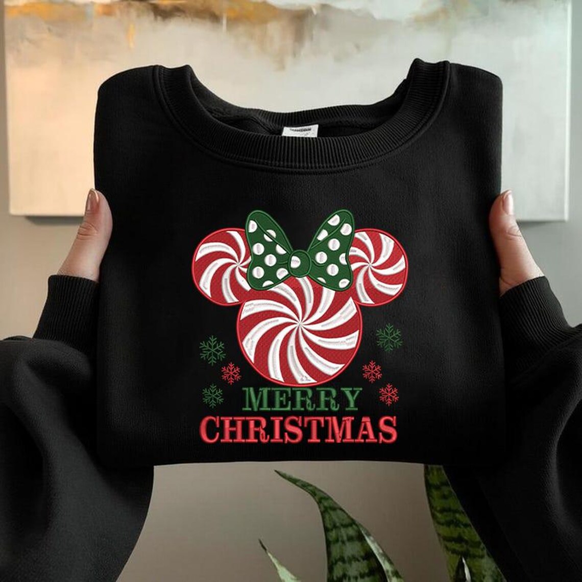 Minnie Mouse Christmas Embroidery File,peppermint Swirl Head Design ...