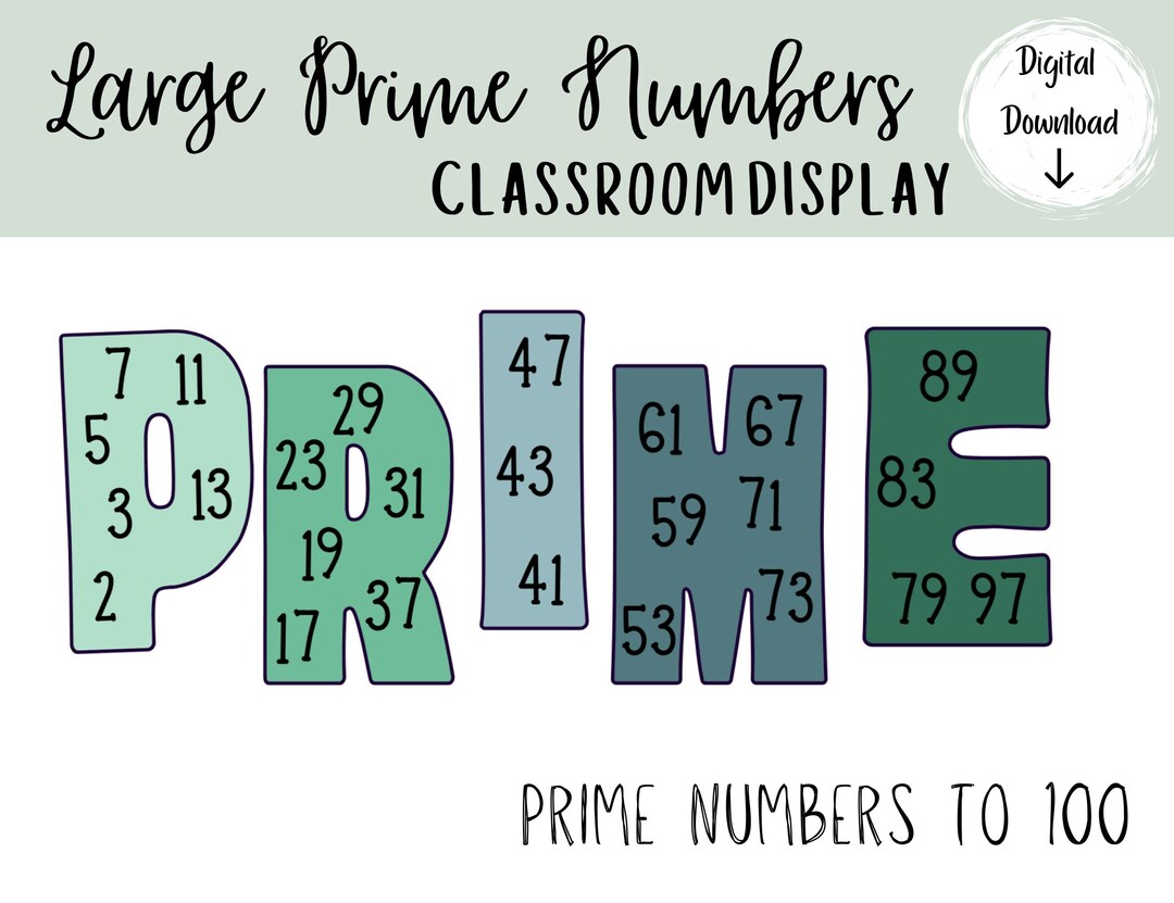 Prime Numbers Counting Large Display L Classroom Prints - Etsy