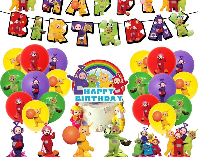 LICENSED Teletubbies Balloon Garland, Dipsy, Tinky-winky, Po, Laa-laa ...