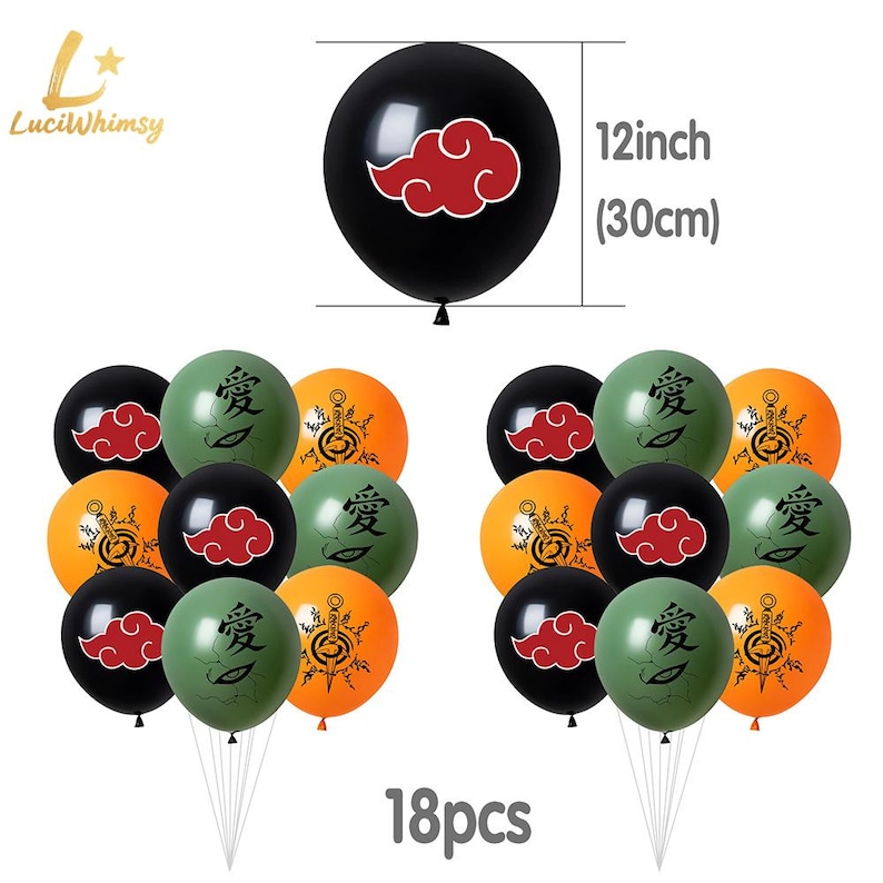 Naruto Birthday Party Decoration Set: Anime Theme Banner, Cake Toppers ...