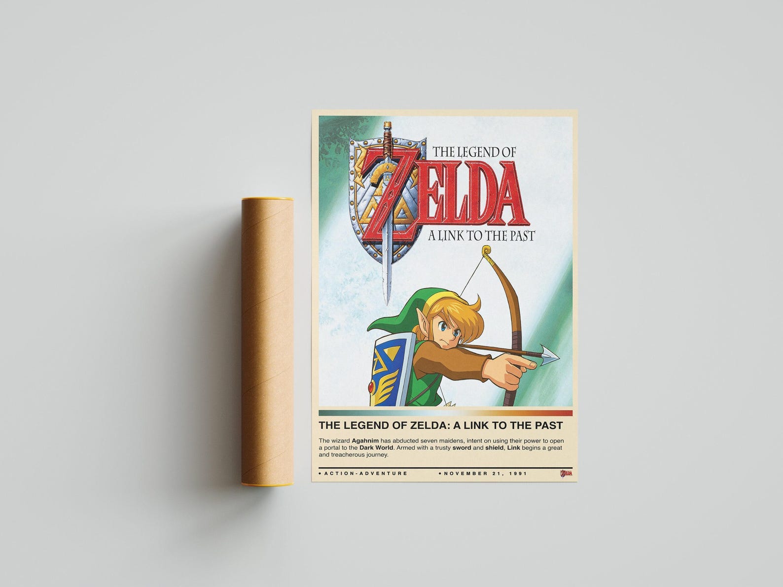 The Legend of Zelda A Link to the Past Poster Print | Gaming Poster | 4 ...