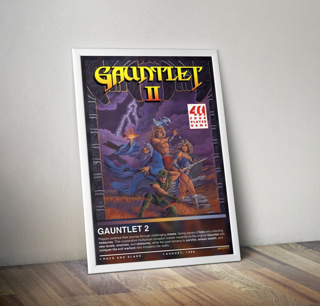 Gauntlet 2 Poster Print | Gauntlet Cover | Gaming Poster | 4 Colors ...