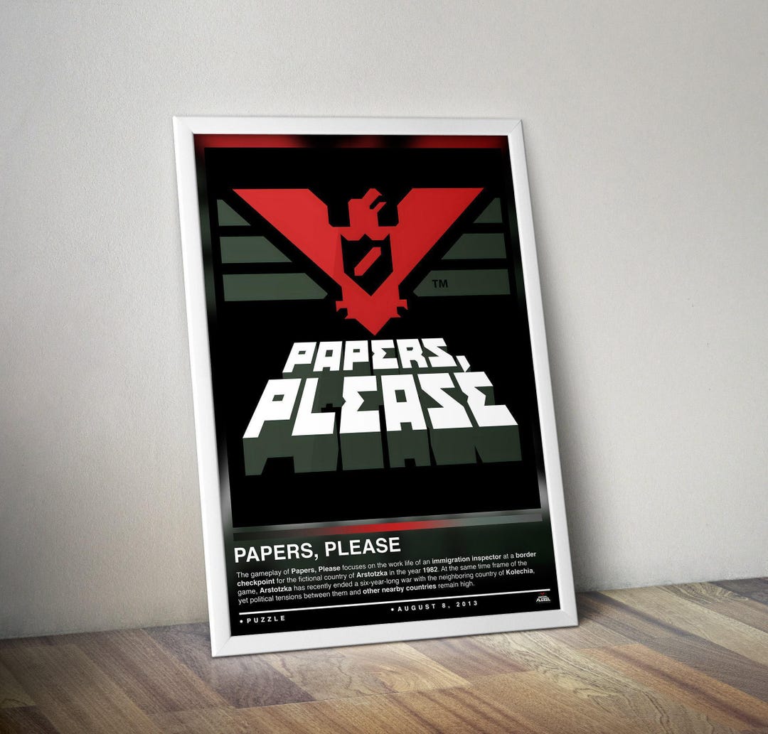 Papers Please Poster | Papers Please Print | Gaming Posters | 4 Colors ...