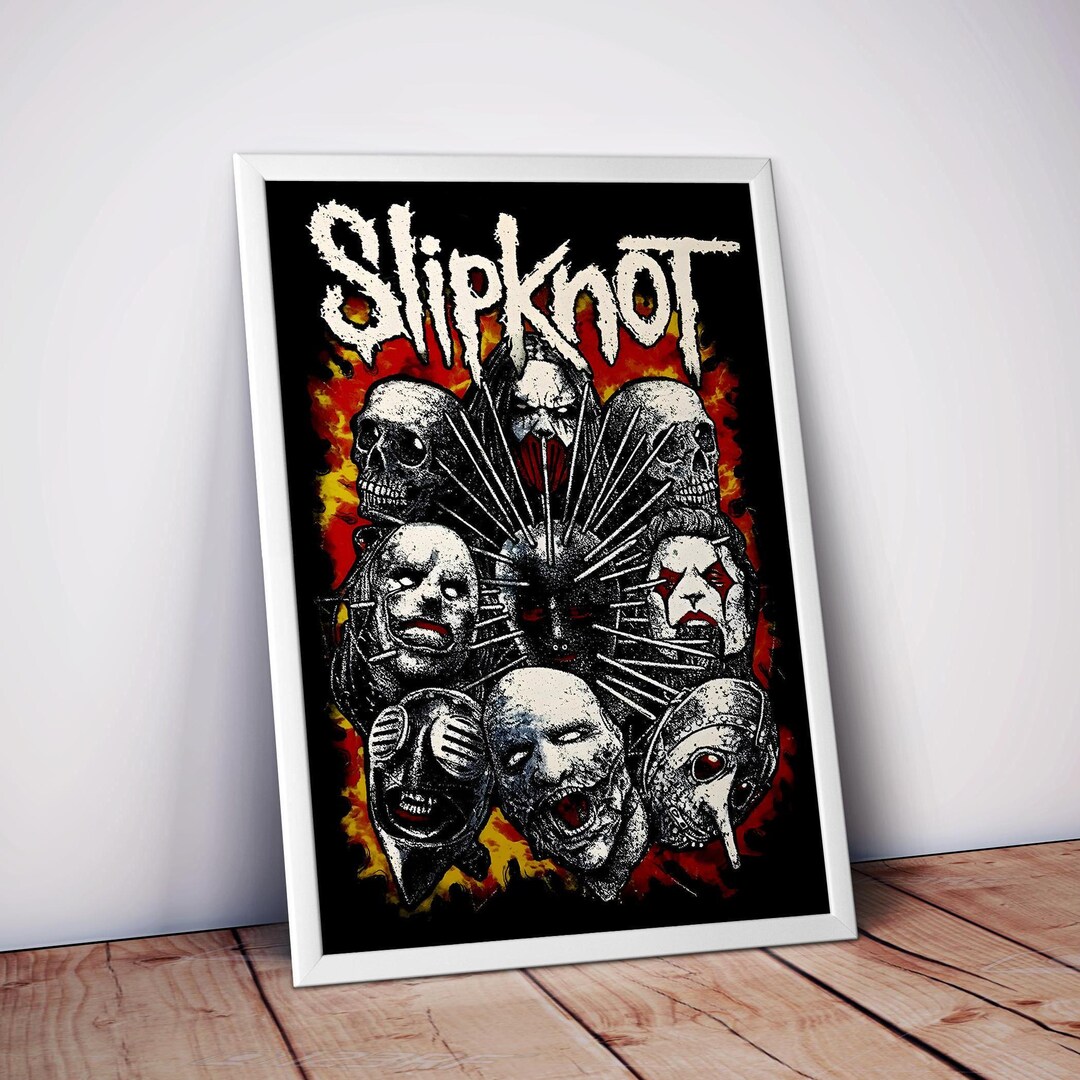 Slipknot Horror Mask Poster | Heavy Metal Band Art | Dark Grunge Wall ...
