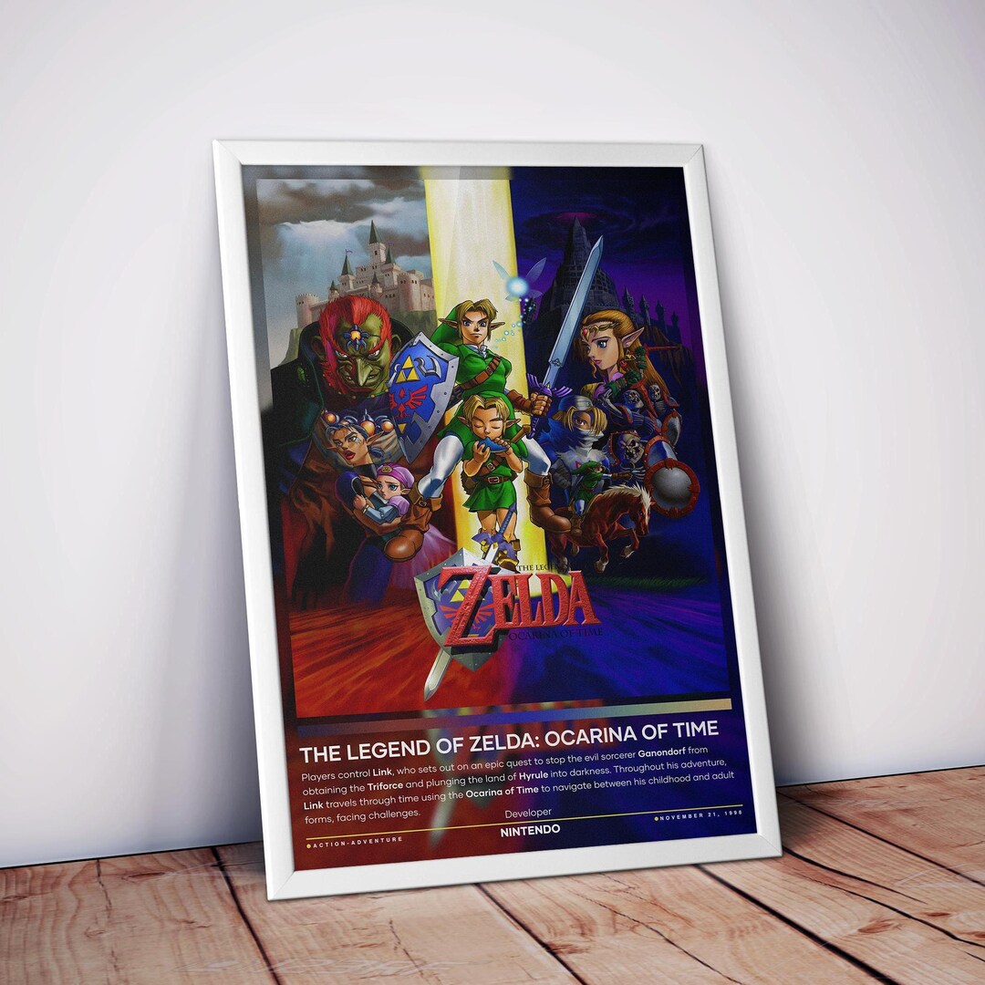 The Legend of Zelda Ocarina of Time Poster | Video Game Poster | 4 ...