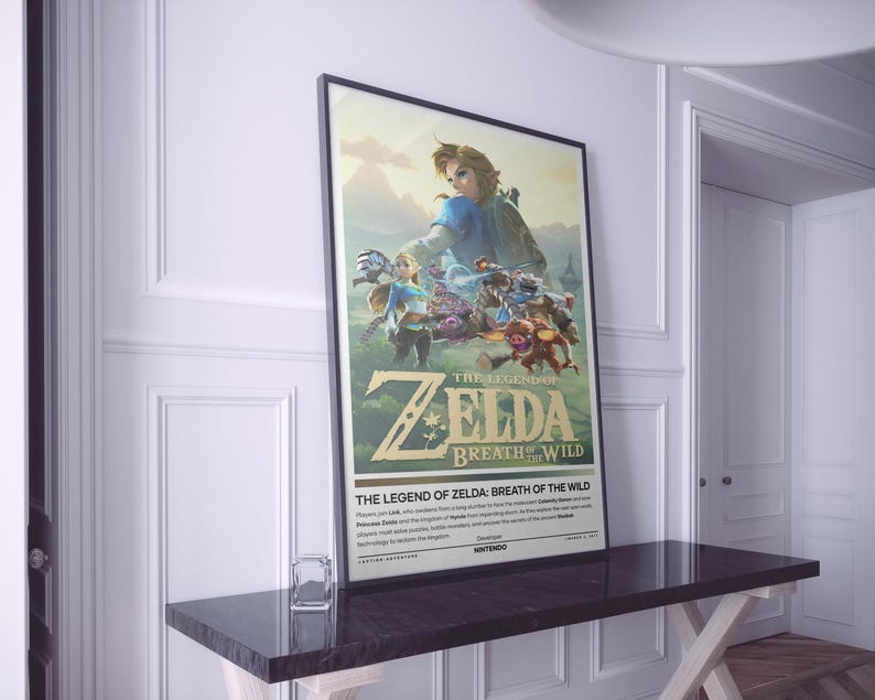 The Legend of Zelda Breath of the Wild Poster | Video Game Poster | 4 ...