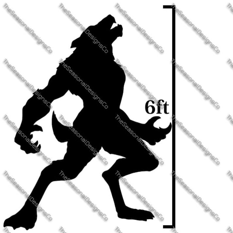 Werewolf 6ft Template Printable Trace and Cut Halloween Silhouette ...