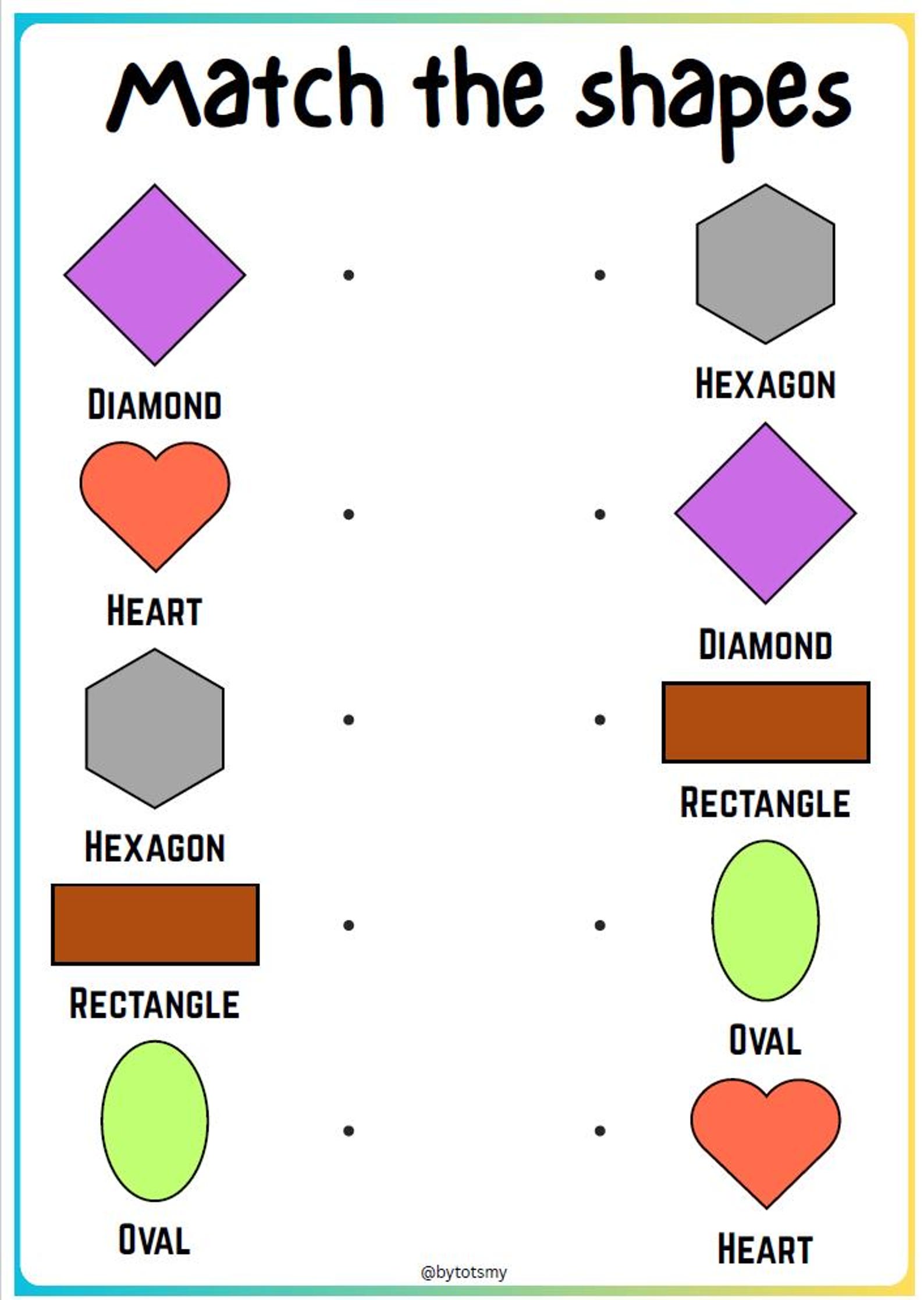 Printable Shapes Matching Activity Worksheets (2 Pages) | Preschool ...